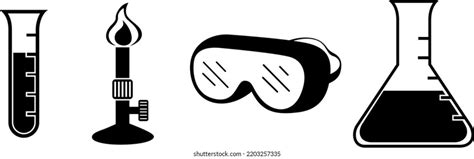 Science Lab Equipments Clipart Vector Illustration Stock Vector