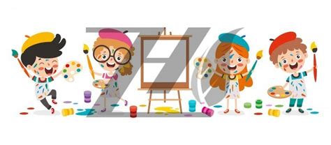 دانلود وکتور نقاشی و رنگ آمیزی خنده دار بچه دانلود رایگان فایل لایه