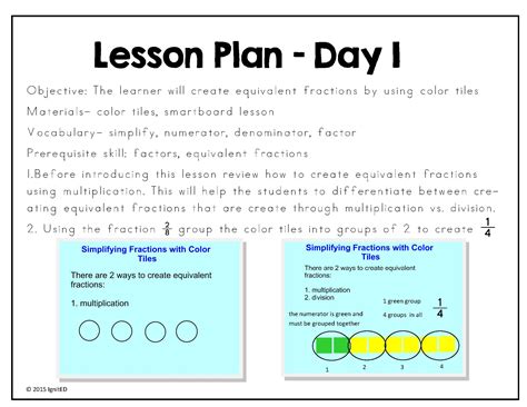 Simplifying Fractions Using Color Tiles IgnitED