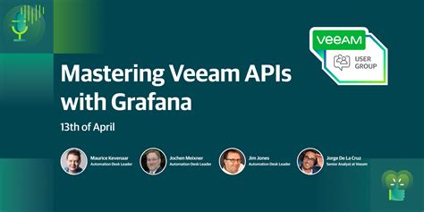 Mastering Veeam Apis With Grafana Thu 13 Apr 2023 At 1800 Europe