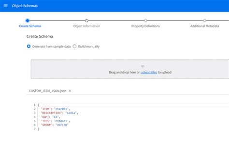 Customize Object Schema BOD JSON ANY Infor Developer Portal