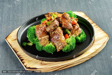 铁板牛仔骨中国菜系食品餐饮摄影素材汇图网