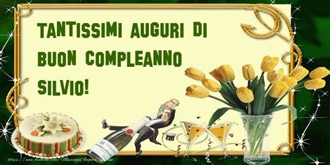 Tantissimi Auguri Di Buon Compleanno Silvio Cartolina Con Torta