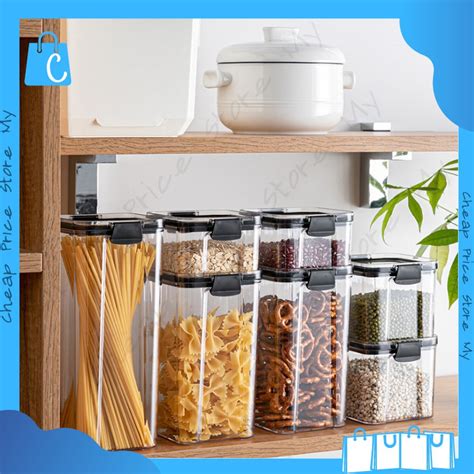Premium Airtight Food Storage Container Stackable Plastic Kitchen Bekas Makanan Kedap Udara 密封罐