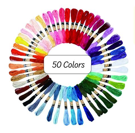 Assorted Colour Embroidery Thread Floss 50 100 150 Various Rainbow