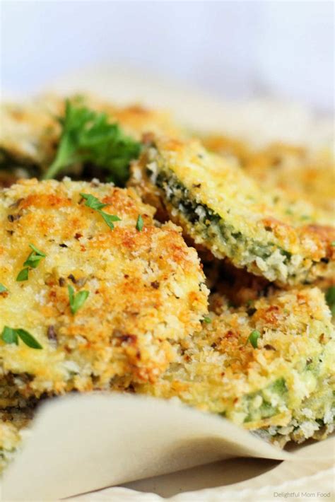 Breaded Baked Zucchini Slices Delightful Mom Food