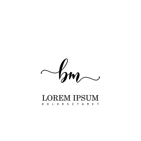 Bm Initial Handwriting Template Design 27848579 Vector Art At Vecteezy