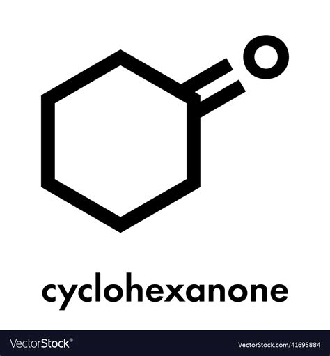 Cyclohexanone Organic Solvent Molecule Precursor Vector Image