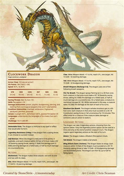 Clockwork Dragon Dnd Monsters Dnd Dragons Dungeons And Dragons Homebrew