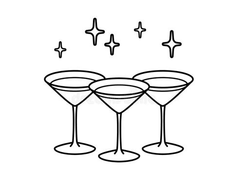 Cosmopolitan Glass Outline Cocktails Icon Vector Illustration Icon