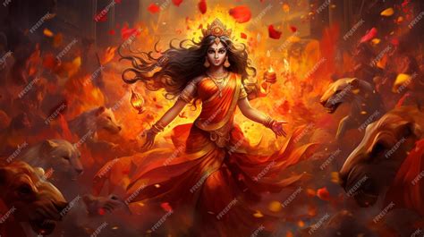 Premium Ai Image Goddess Durga Maa Durga Ai Images Devi Durga Navratri Images
