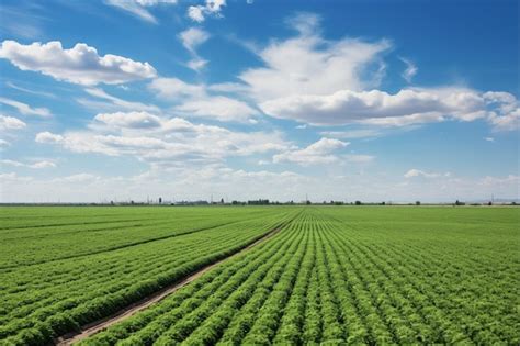 Premium Photo Green Agriculture Field In The Beautiful Imperial