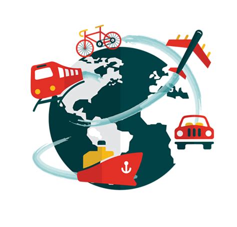 Travel 卡通地球全球国际旅游png免抠元素模板