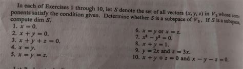 Solved In Each Of Exercises Through Let S Denote The Chegg Com