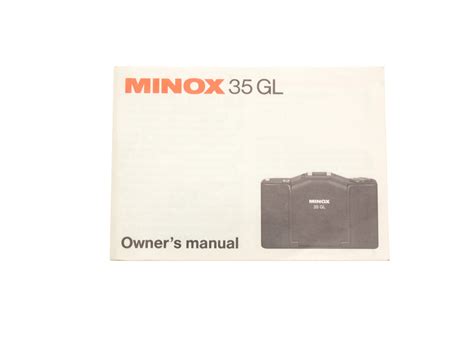 Minox 35 Gl Instruction Manual Accessory Kamerastore