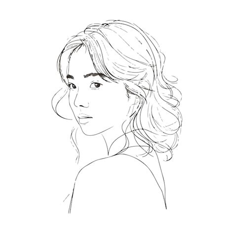 Premium Vector Beautiful Girl Line One Art Isolated Vector