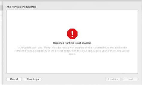 App Notarize Cannot Be Done Because Hardened Runtime Is Disabled In