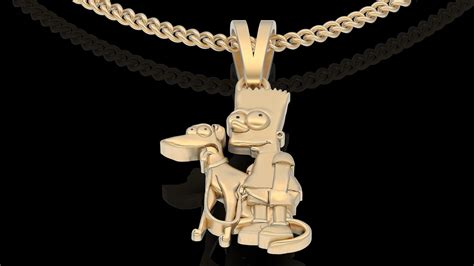 Bart Simpson Pendant Silver Gold Printable Jewelry 3d Model 3d Model 3d Printable Cgtrader