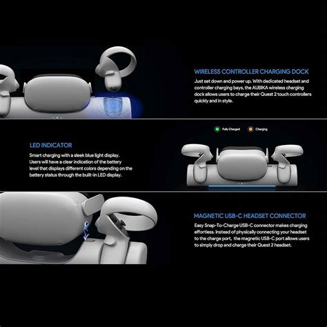 Blupebble Elite Charging Station For Meta Quest 2 Led Indicator