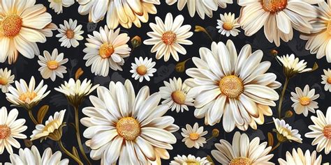 Daisy Dreams Seamless Pattern Premium AI Generated Image