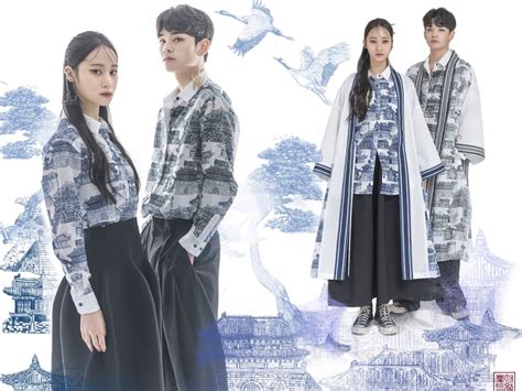 모던 한옥 기와 셔츠와 가운 셋업 텀블벅 크리에이터를 위한 크라우드펀딩