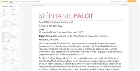 Lettre de motivation RH modèle poste ressources humaines