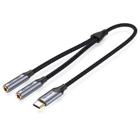 Adaptador Usb C A 35mm Dual De Aluminio Vention Lider