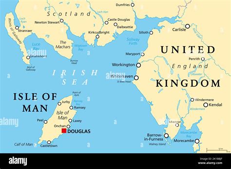 Isle Of Man Also Known As Mann Political Map An Island Nation And