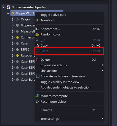 [problem] can t paste into the model tree in a kde wayland session