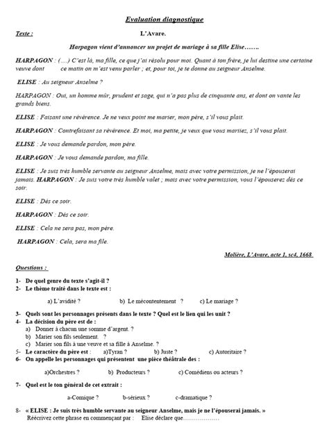 Evaluation Diagnostique Pdf