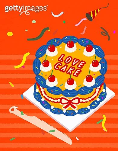 케이크 컬러풀 컬러풀백그라운드 생일 생일케이크 축하 컨셉 연례행사 사건 레트로스타일 컨셉 타이포그래피