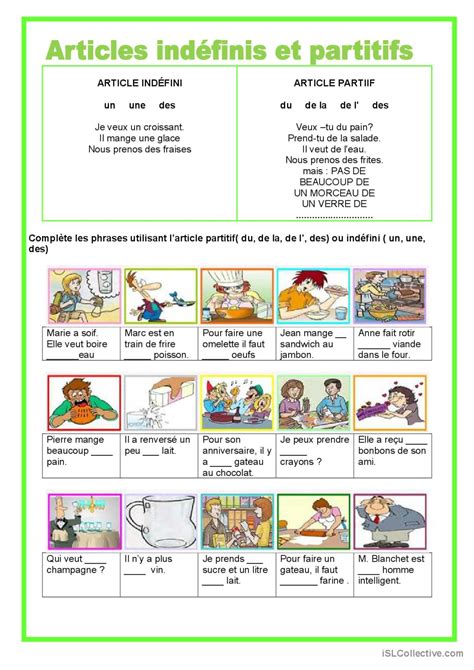 Articles Indéfini Et Partitif Guid… Français Fle Fiches Pedagogiques Pdf And Doc