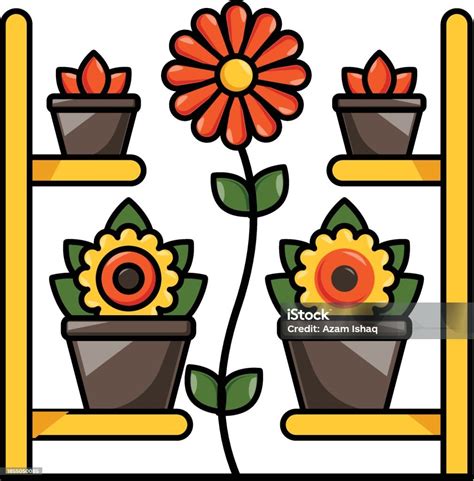 온실 쌓이는 선반 및 선반 개념 식물 수송 및 저장 벡터 아이콘 디자인 관목 와 나무 상징 식물 와 꽃 표시 정원사 노릇을 하고 와 정원 도구 스톡 일러스트 0명에 대한