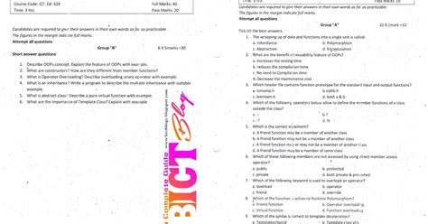 Bict 2nd Sem Question Paper Year 2074 ~ Bict Blog