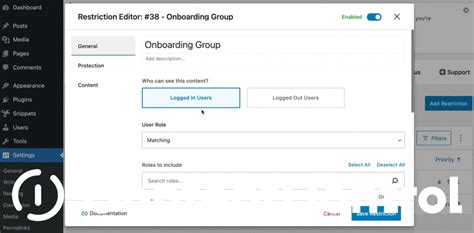 how to add a restriction group content control plugin