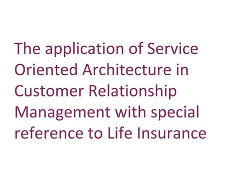 The Application Of Soa Ppt