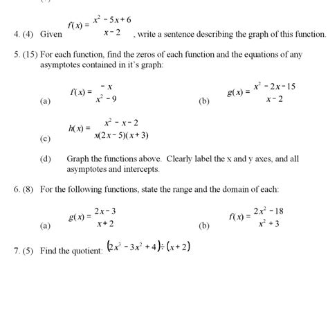 solved given f x x 2 5x 6 x 2 write a sentence