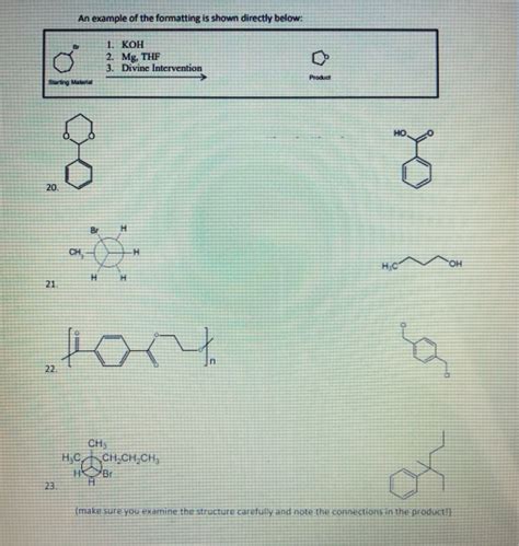Solved An Example Of The Formatting Is Shown Directly Below