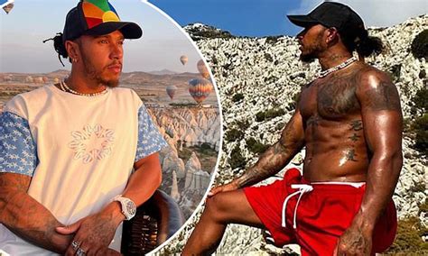 Lewis Hamilton Shows Off His Ripped Physique As He Enjoys A Hot Air