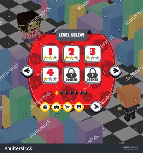 Game Ui Menu Application Mobile App เวกเตอร์สต็อก ปลอดค่าลิขสิทธิ์
