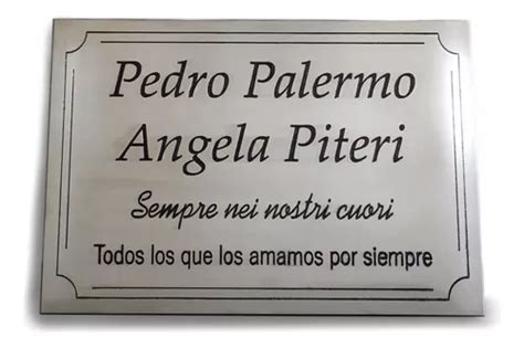 Placa Recordatoria Para Cementerio Lapidas 25x15 Aluminio