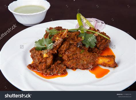Bhuna Mutton Masala Bhuna Gosht Indian Stock Photo 1115852141