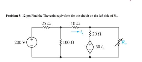 Solved Problem 5 12pts Find The Thevenin Equivalent For The Chegg