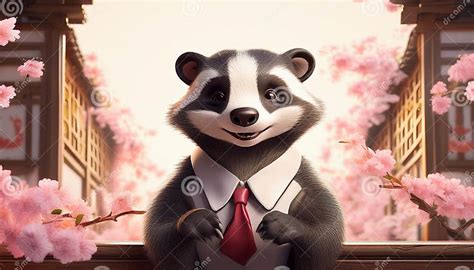 Cheerful Animated Badger In A Jacket Stock Illustration Illustration Cheerful Animated Badger In A Jacket Stock Illustration Illustration
