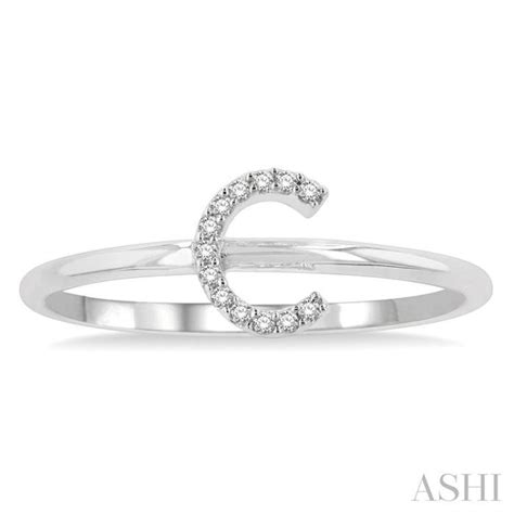 120 Ctw Initial C Round Cut Diamond Fashion Ring In 10k White Gold