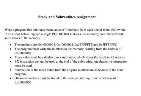 Solved Stack And Subroutines Assignment Write A Program That