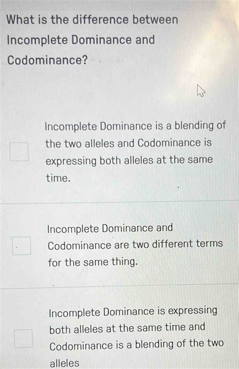Solved What Is The Difference Between Incomplete Dominance And