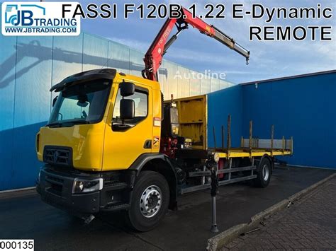 Renault C 320 Euro 6 Fassi Remote Flatbed Truck For Sale Netherlands