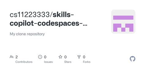 Github Cs11223333skills Copilot Codespaces Vscode My Clone Repository
