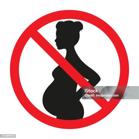 금지 된 징후 임신은 금지되어 있습니다 임신 벡터 일러스트 레이 션 없음 경계 표지에 대한 스톡 벡터 아트 및 기타 이미지